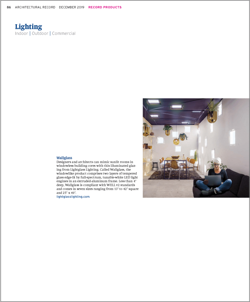 Lightglass™ Window Lights Voted Best Product by Architectural Record